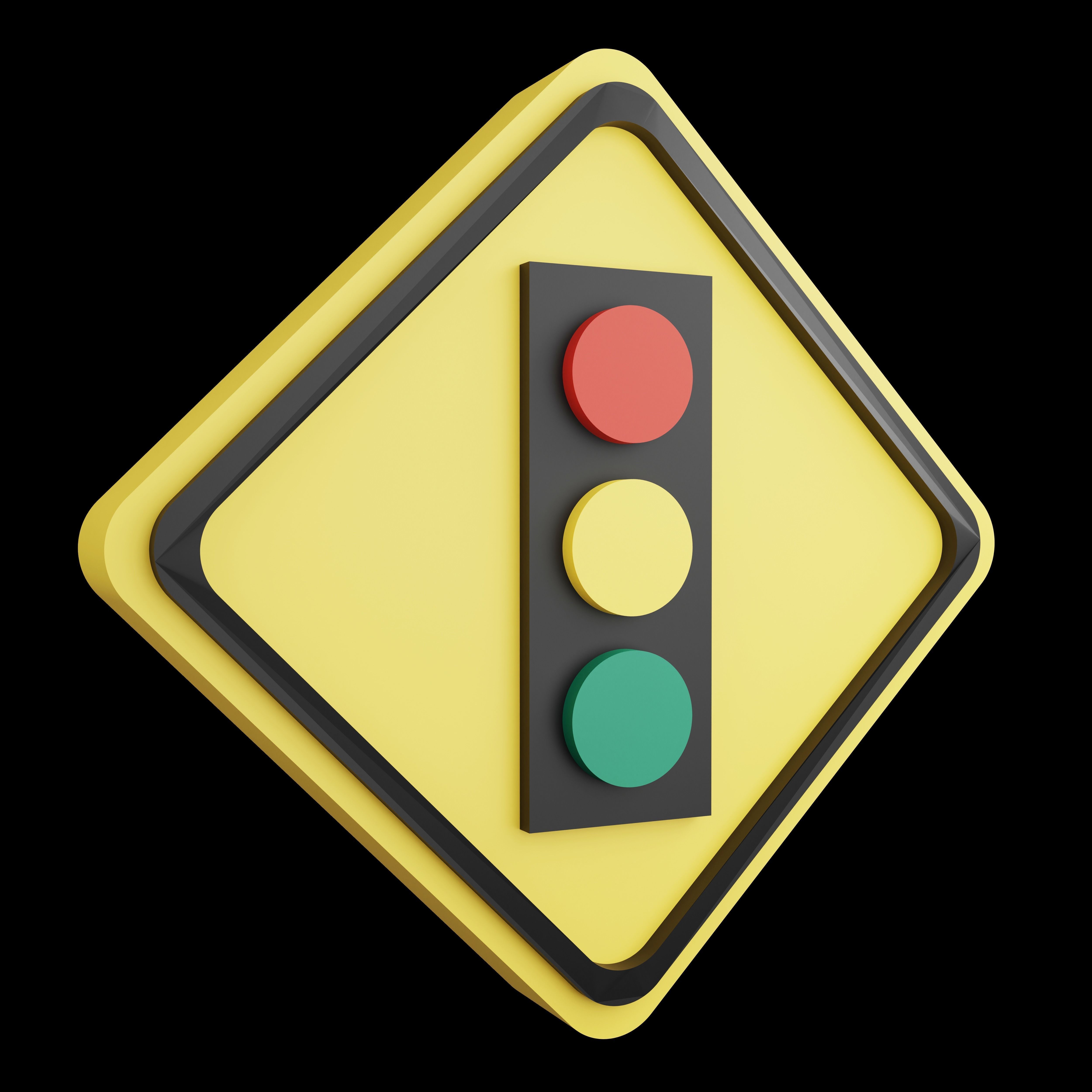 3D model Road sign or Traffic sign 3D icon flat design collection no 1 ...