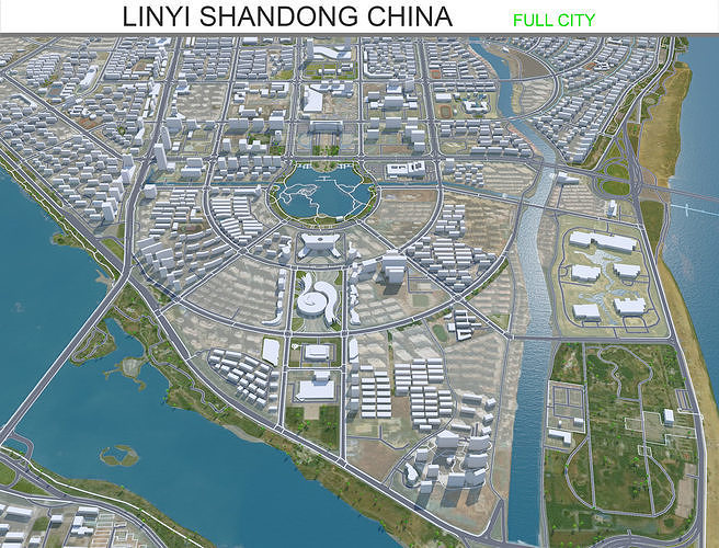 3D model Linyi Shandong China 70km VR / AR / low-poly | CGTrader