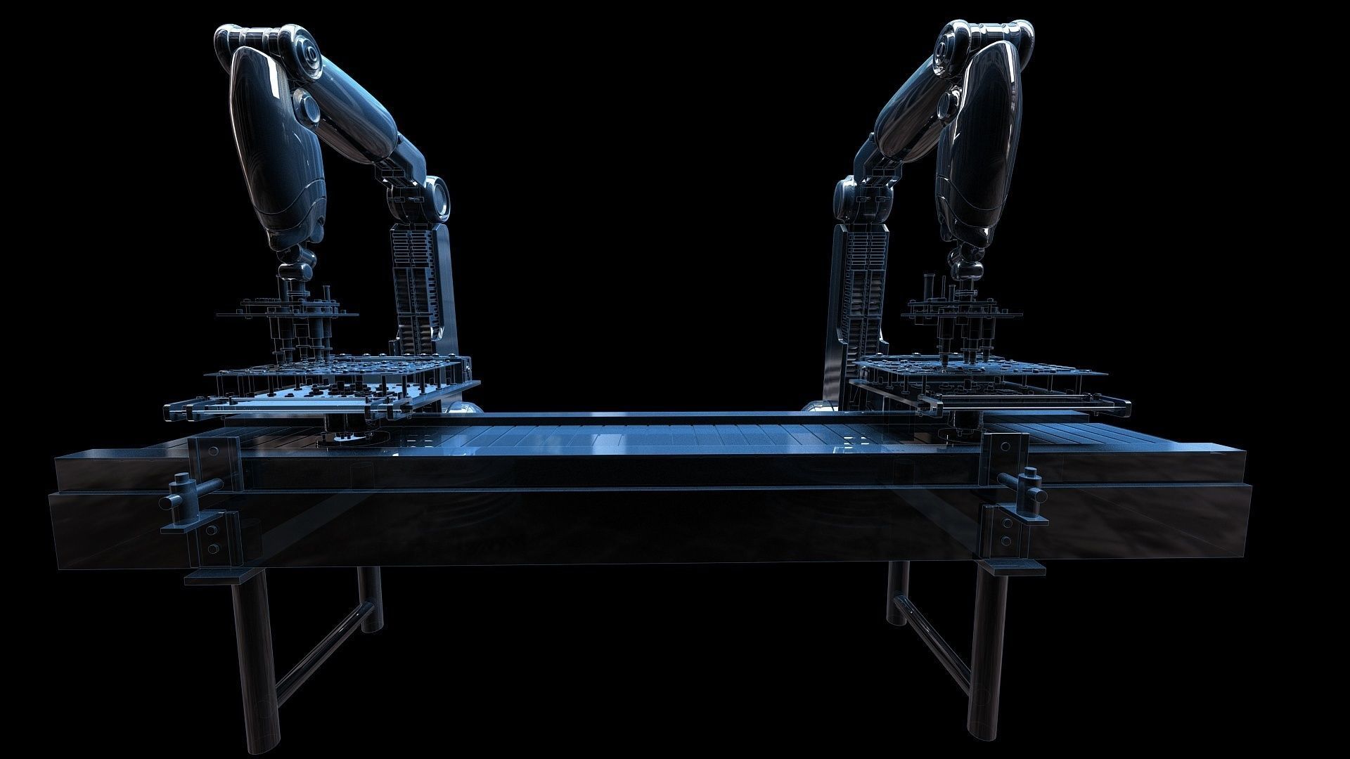 Robotic arm console Robotic automation Chip manufacturing 3D model ...