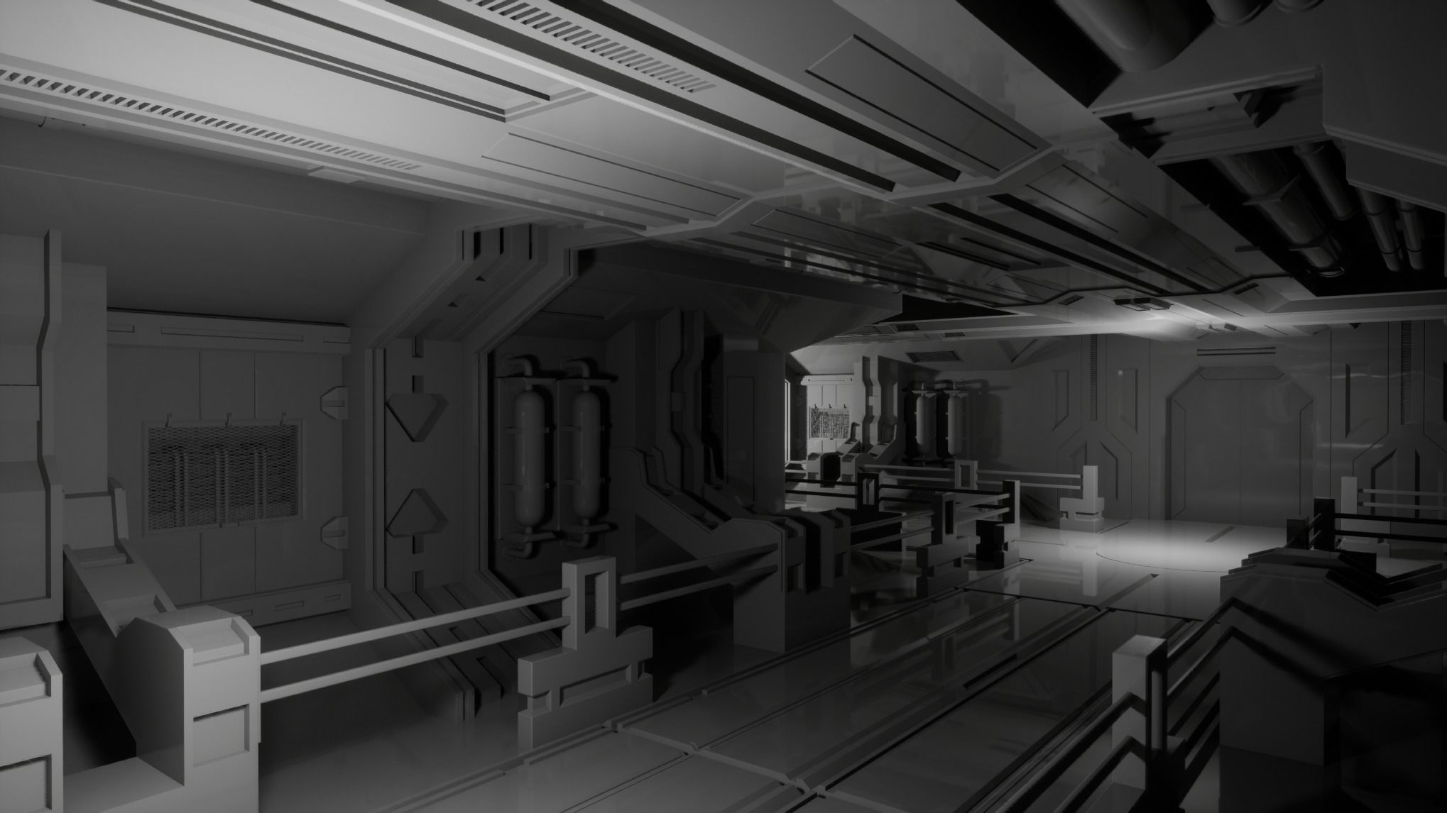 Modular Sci-fi Corridor Kitbash - 3ds Max and UE5 3D model | CGTrader