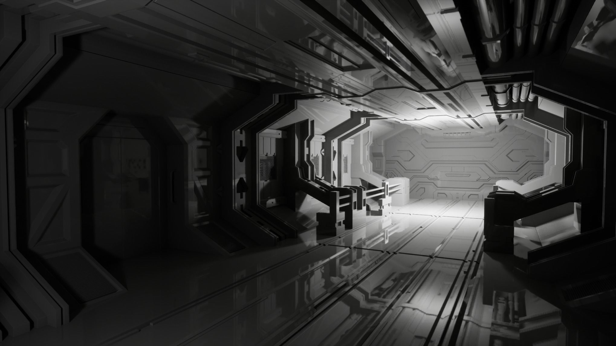 Modular Sci-fi Corridor Kitbash - 3ds Max and UE5 3D model | CGTrader