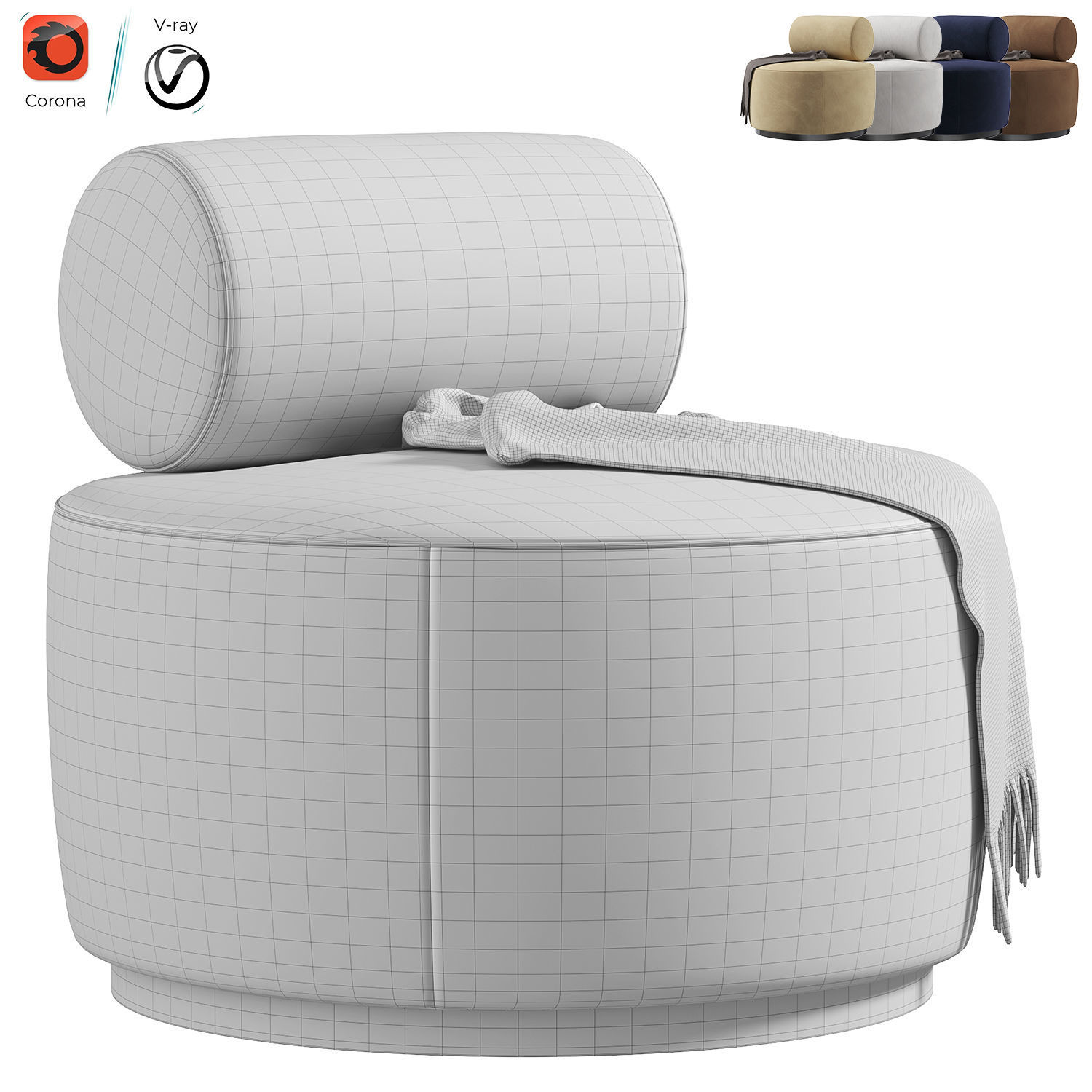 Contemporary lowchair SINCLAIR 3D model | CGTrader