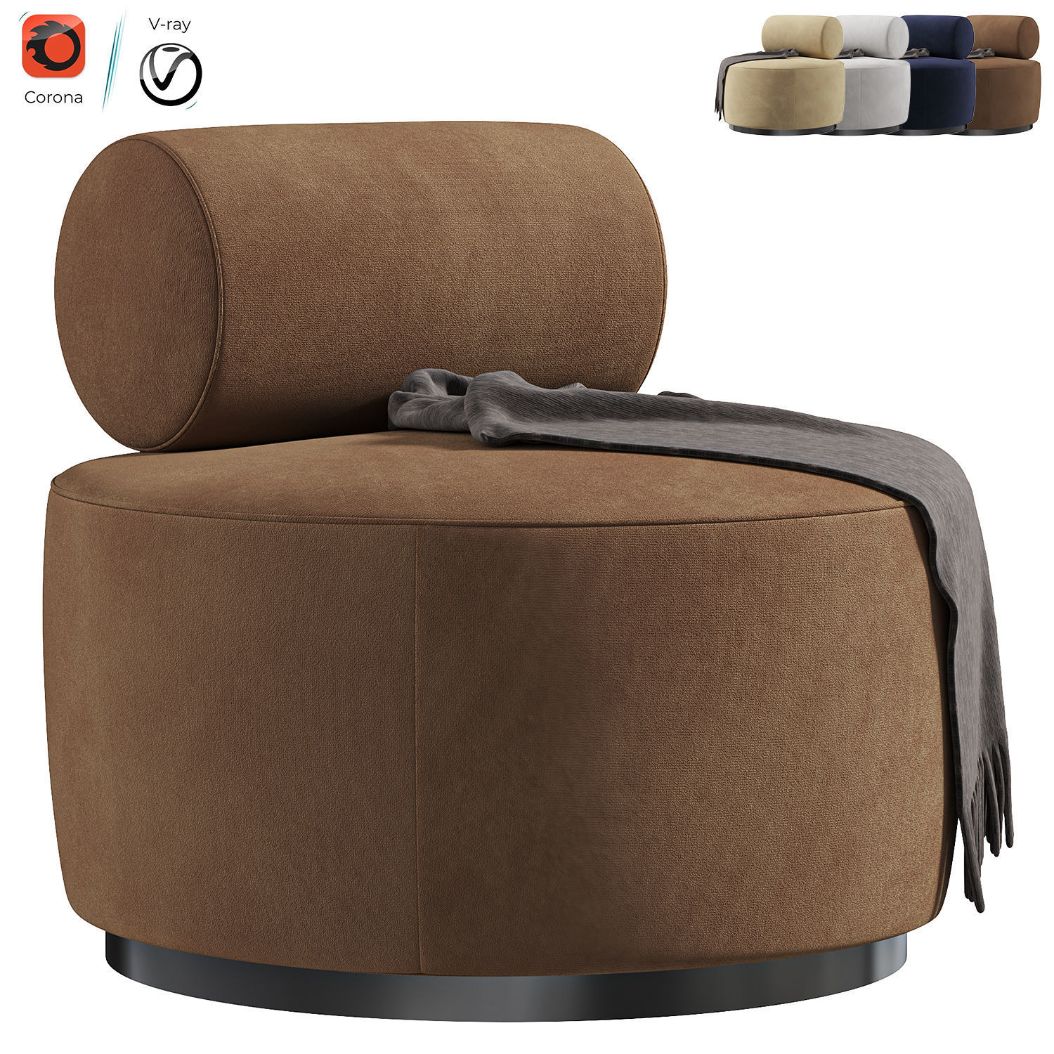 Contemporary lowchair SINCLAIR 3D model | CGTrader