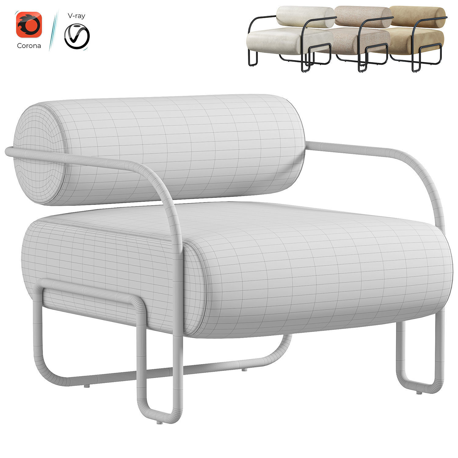 Contemporary lowchair SINCLAIR 3D model | CGTrader