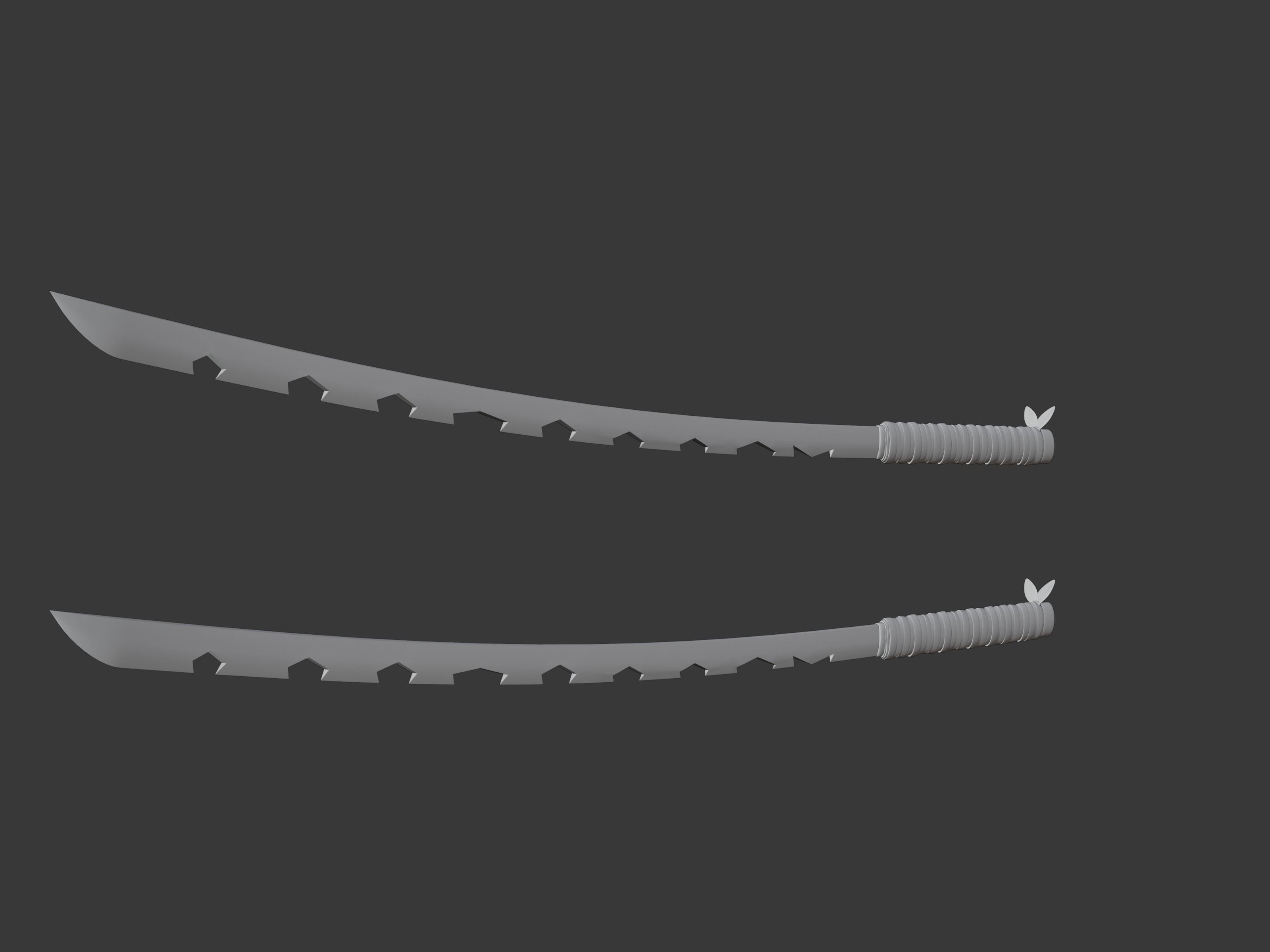 Inosuke Sword - Demon Slayer kimetsu no yaiba Low-poly 3D model 3D ...