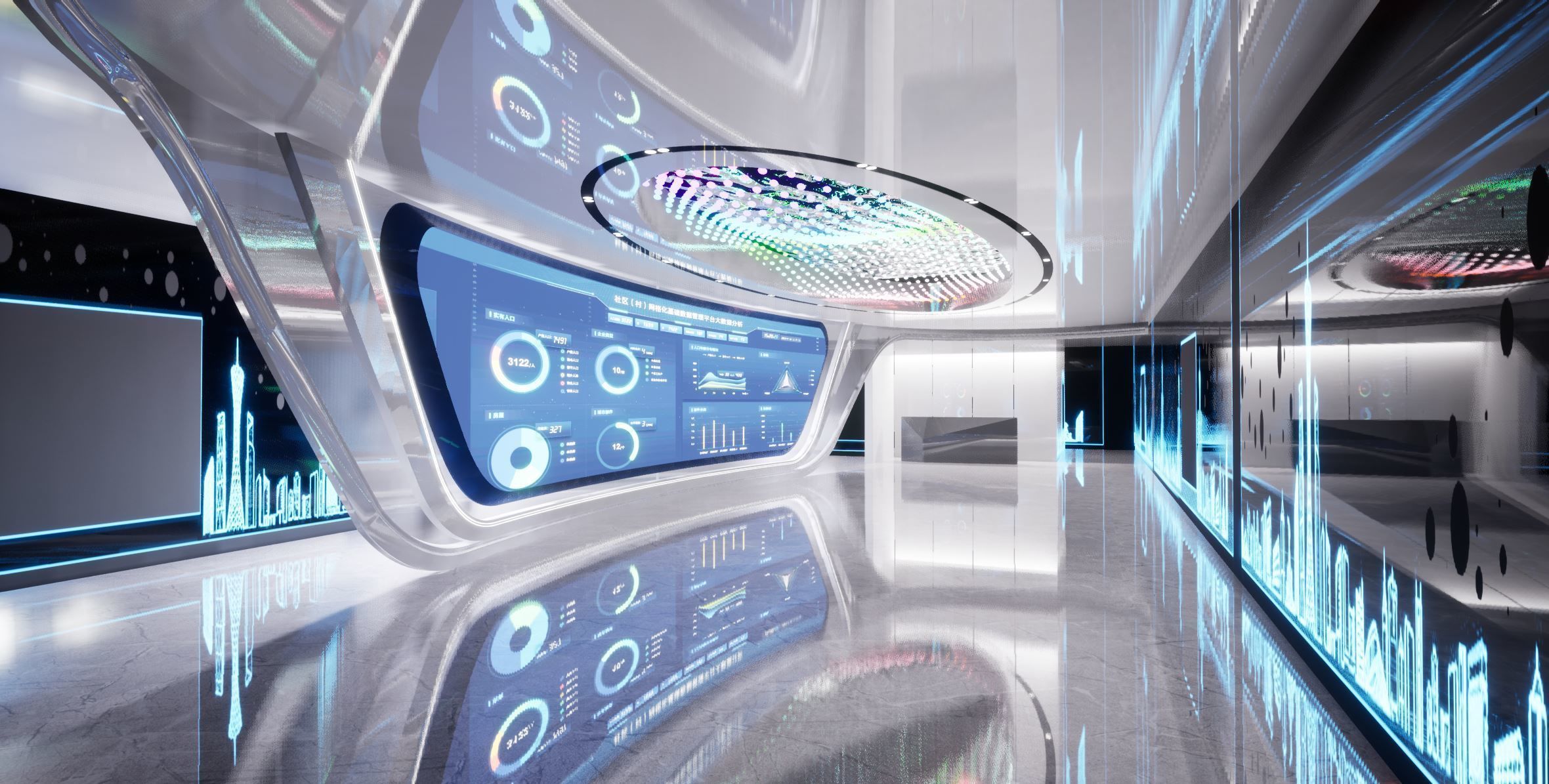 3D model Science and technology exhibition hall VR / AR / low-poly ...