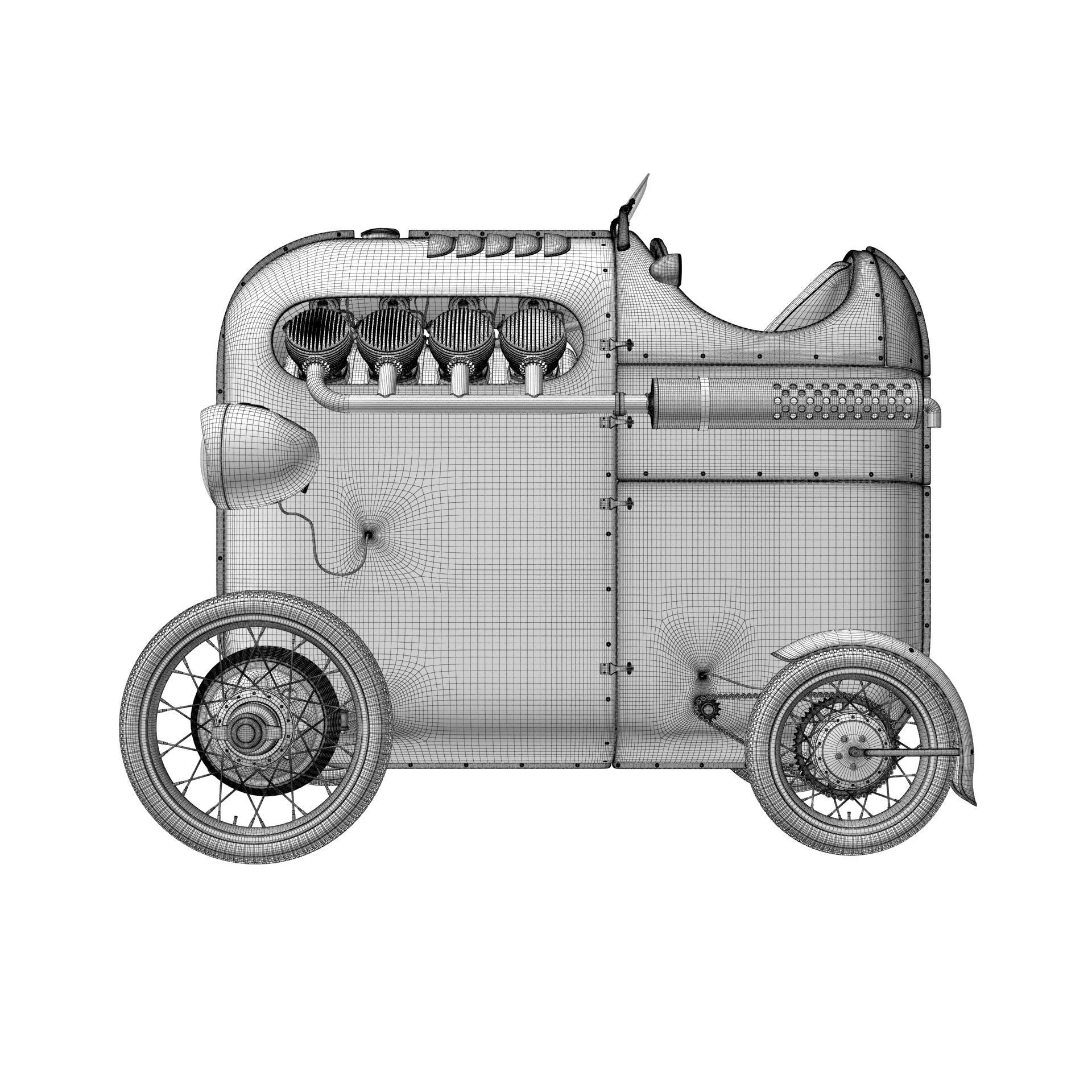 Steampunk Race Car 3D model | CGTrader