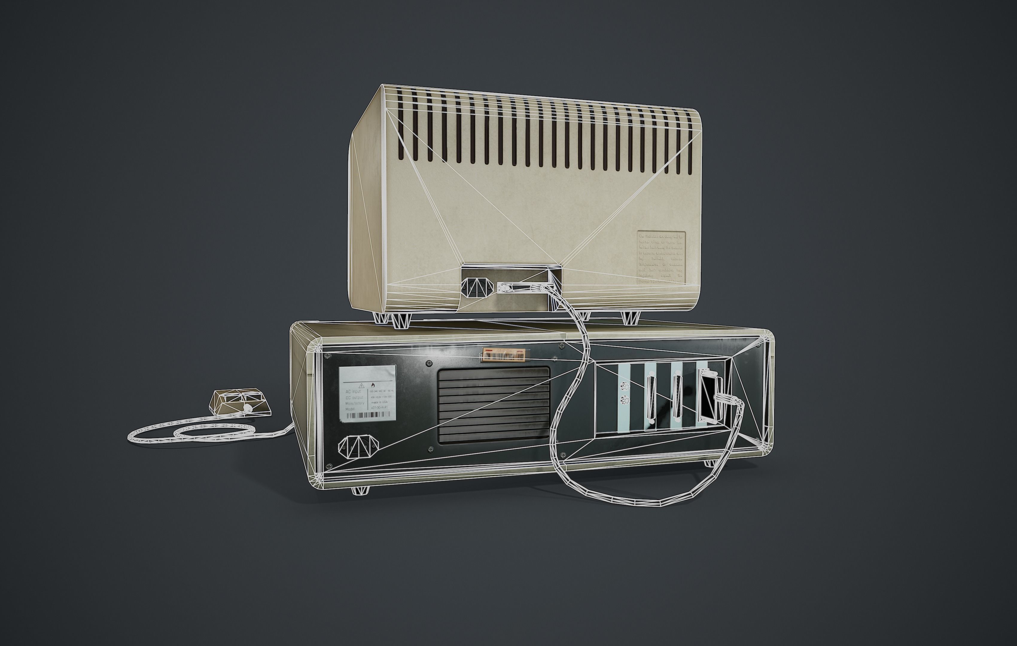 3D model 80s 90s retro desktop PC game-ready PBR 3D model VR / AR / low ...