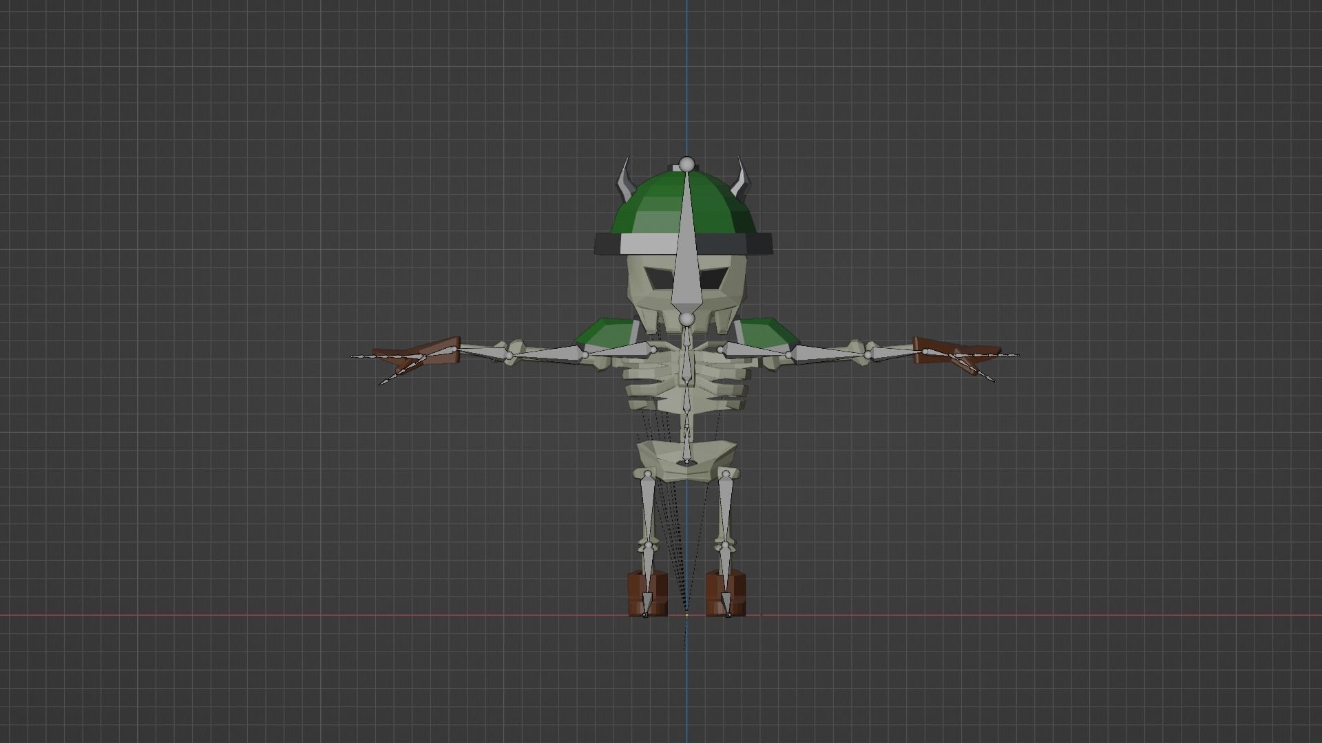 3D model Low Poly Skeleton Warrior-Rigged and Sword VR / AR / low-poly ...