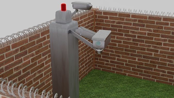CCTV cameras on a pole 3D model | CGTrader