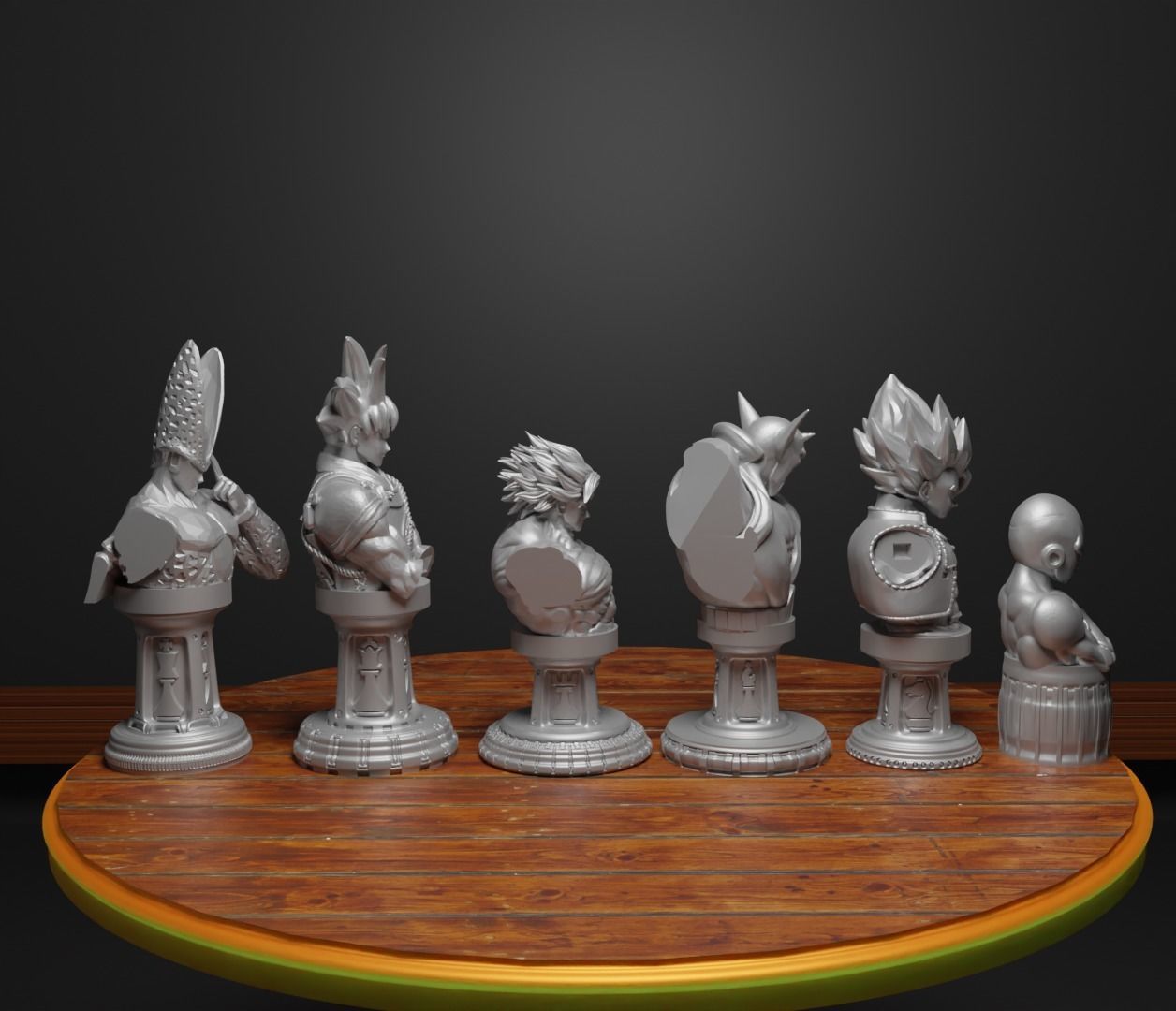 Anime Figure Chess Set Anime Character Chess Pieces 3D model 3D ...