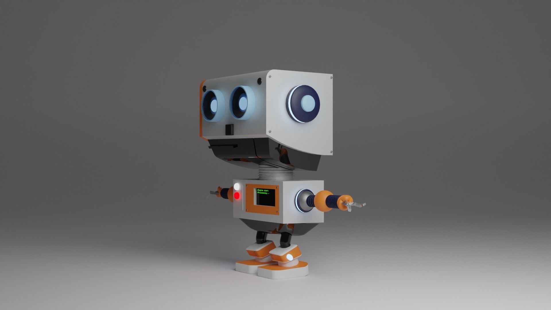 3D model Sci-fi cute 3d robot model rigged and with dance animation VR ...