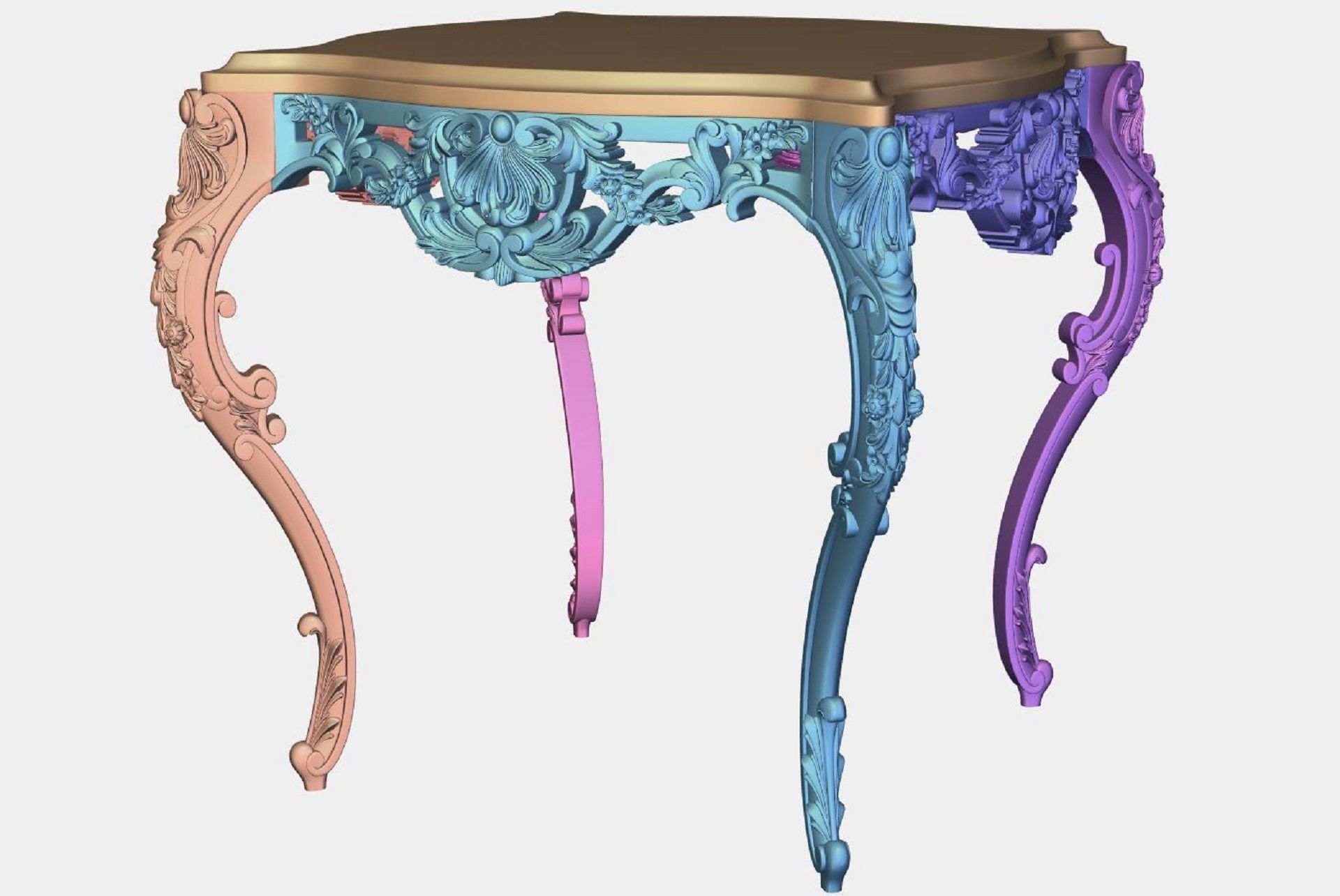 Carved coffee table for CNC 01 3D model | CGTrader