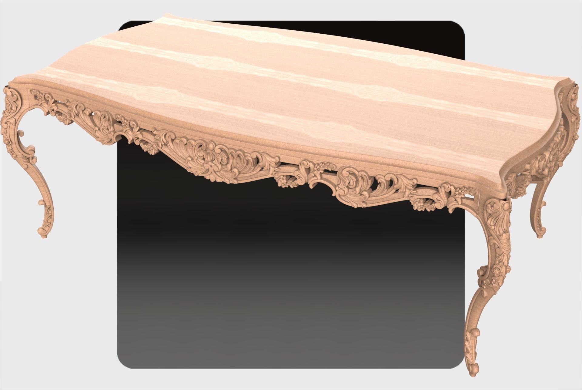 Carved dinner table for CNC 01 3D model | CGTrader