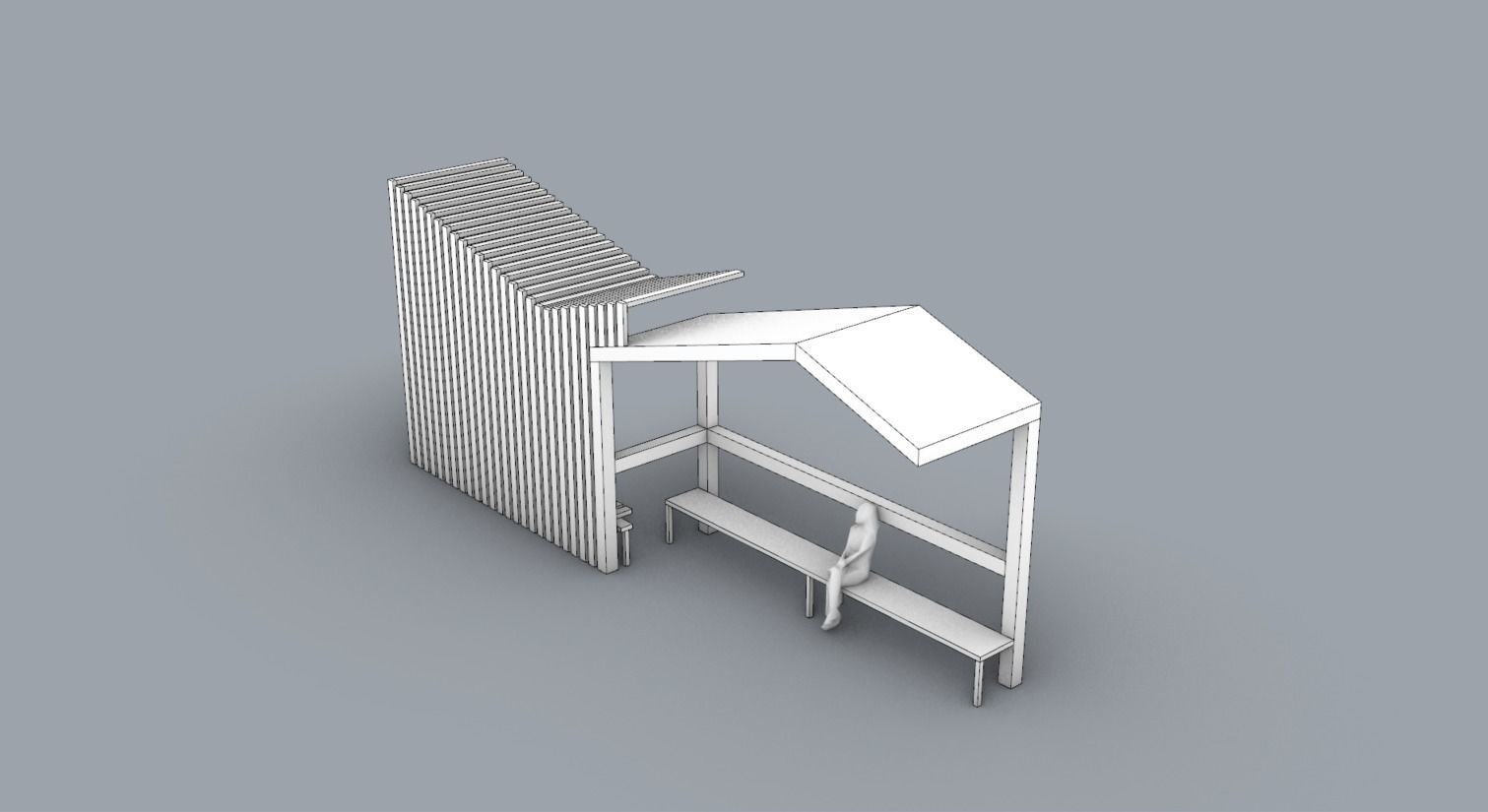 Custom Bus Stop Bench free 3D model 3D printable | CGTrader