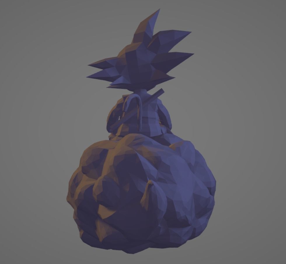 SMALL GOKU FIGURINE LOW POLY 3D model | CGTrader