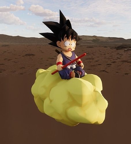 SMALL GOKU FIGURINE LOW POLY 3D model | CGTrader