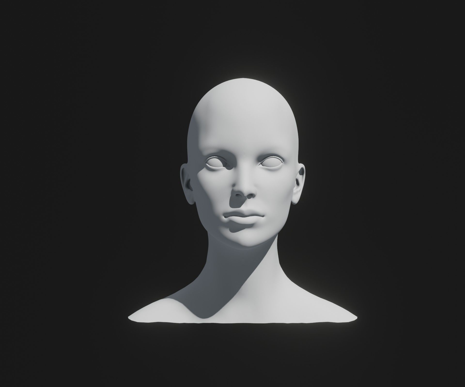 3D model Female Head Base Mesh 3D Model Animated with Facial ...