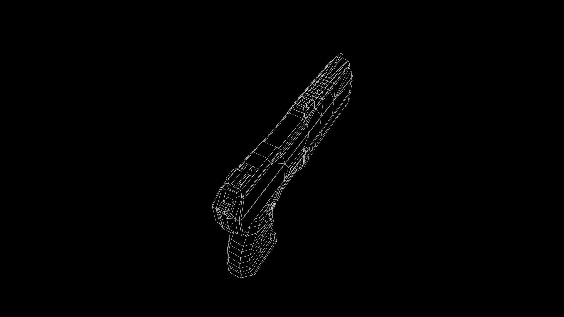 3D model Low Poly Cyberpunk Sci-Fi Futuristic Pistol VR / AR / low-poly ...