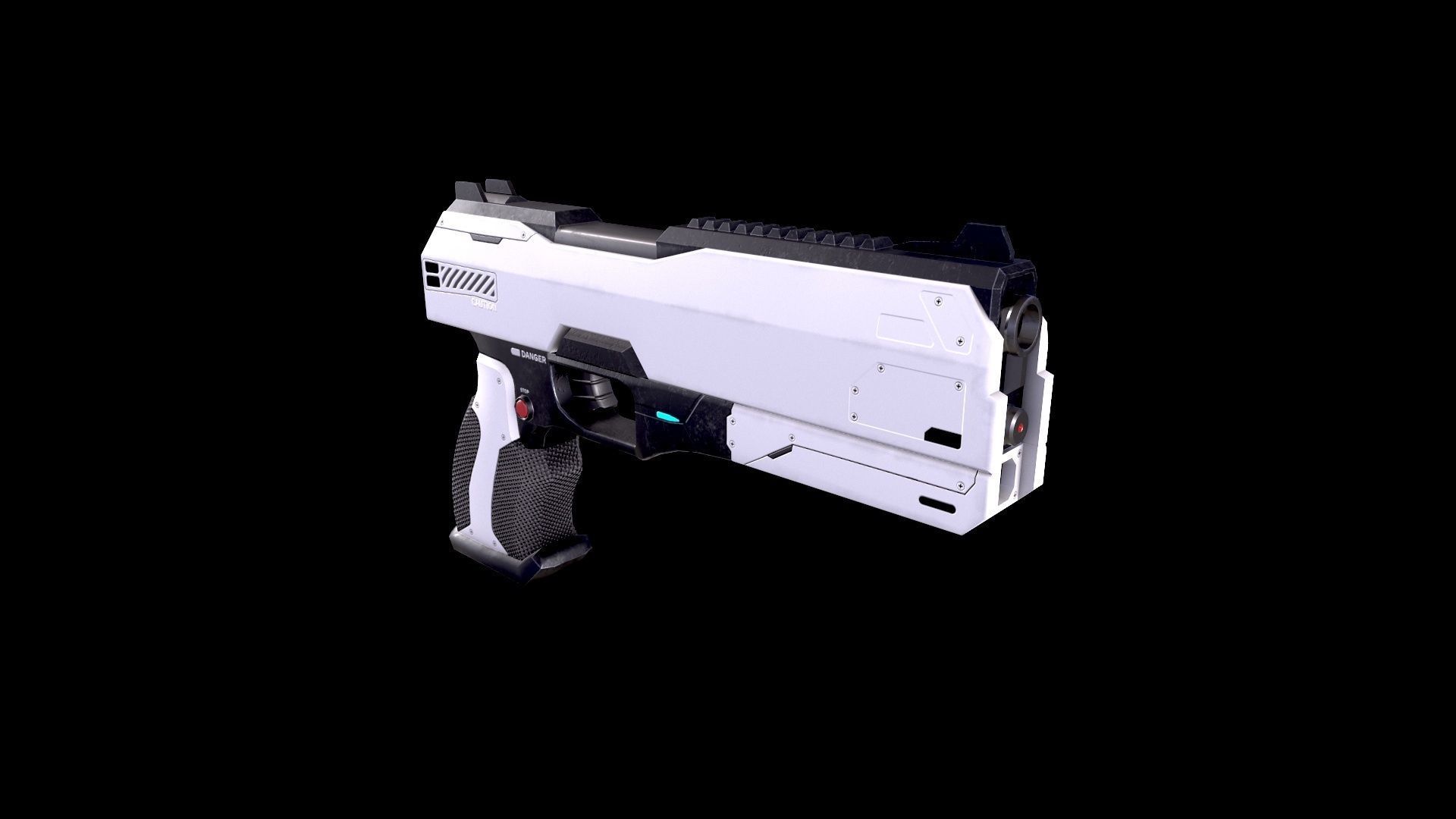 3D model Low Poly Cyberpunk Sci-Fi Futuristic Pistol VR / AR / low-poly ...