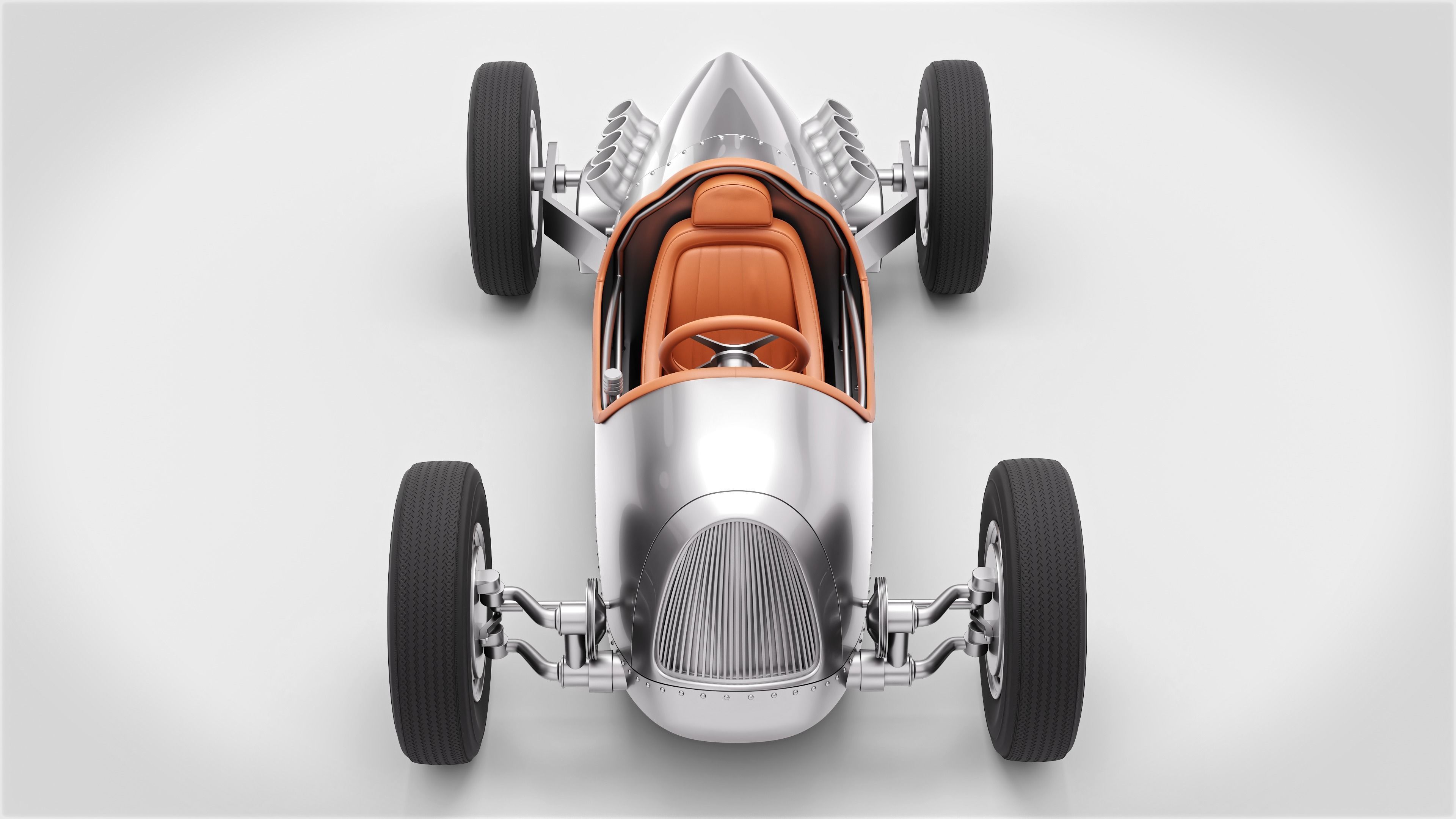 Silver Racing Push Car - Kids 3D model | CGTrader