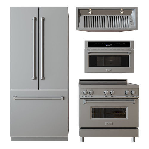 Zline kitchen appliances set 3D model | CGTrader