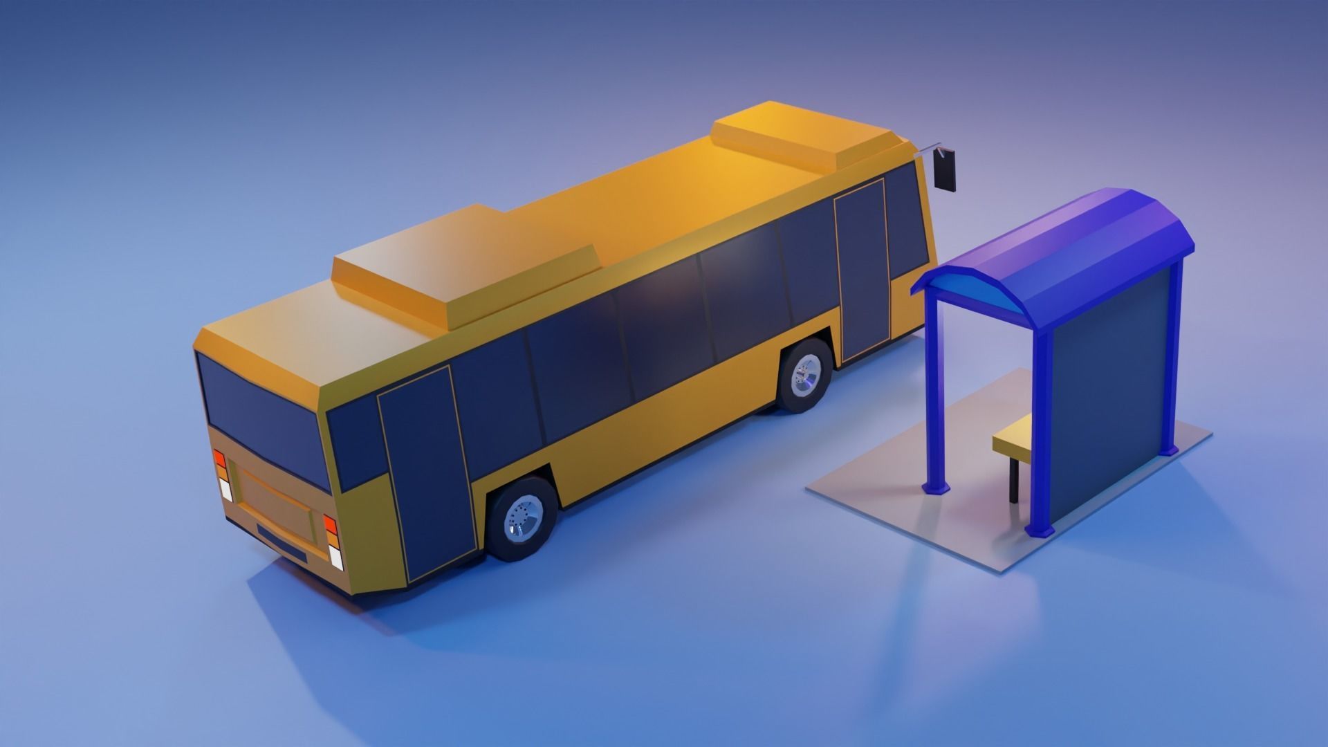 3D model Low Poly Bus - Roblox VR / AR / low-poly | CGTrader