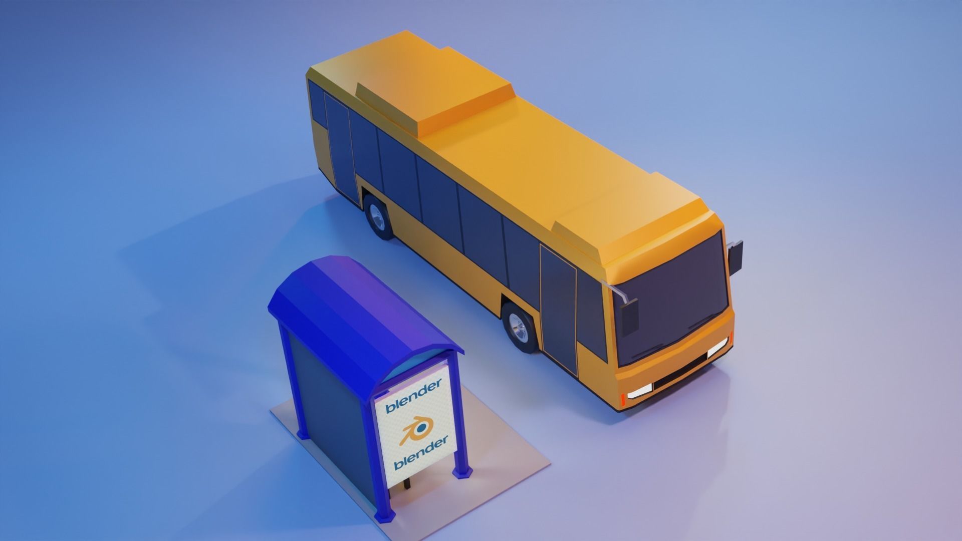 3D model Low Poly Bus - Roblox VR / AR / low-poly | CGTrader