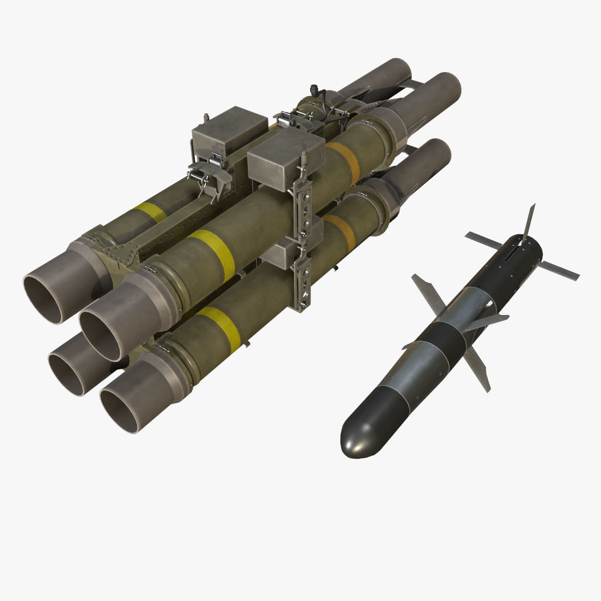 3D model Missile Launcher BGM-71D TOW-2 X4 VR / AR / low-poly | CGTrader