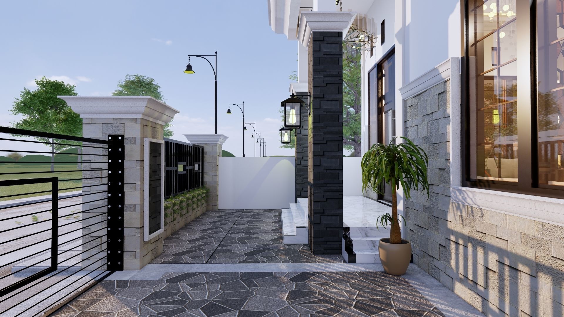 3D model 2 Floor House Full Interior with Panorama ready enscape render ...