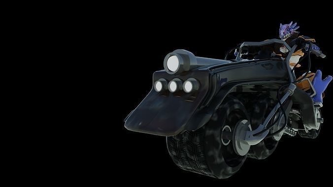 3D model Asarian Alien With Motobike rigged model VR / AR / low-poly ...