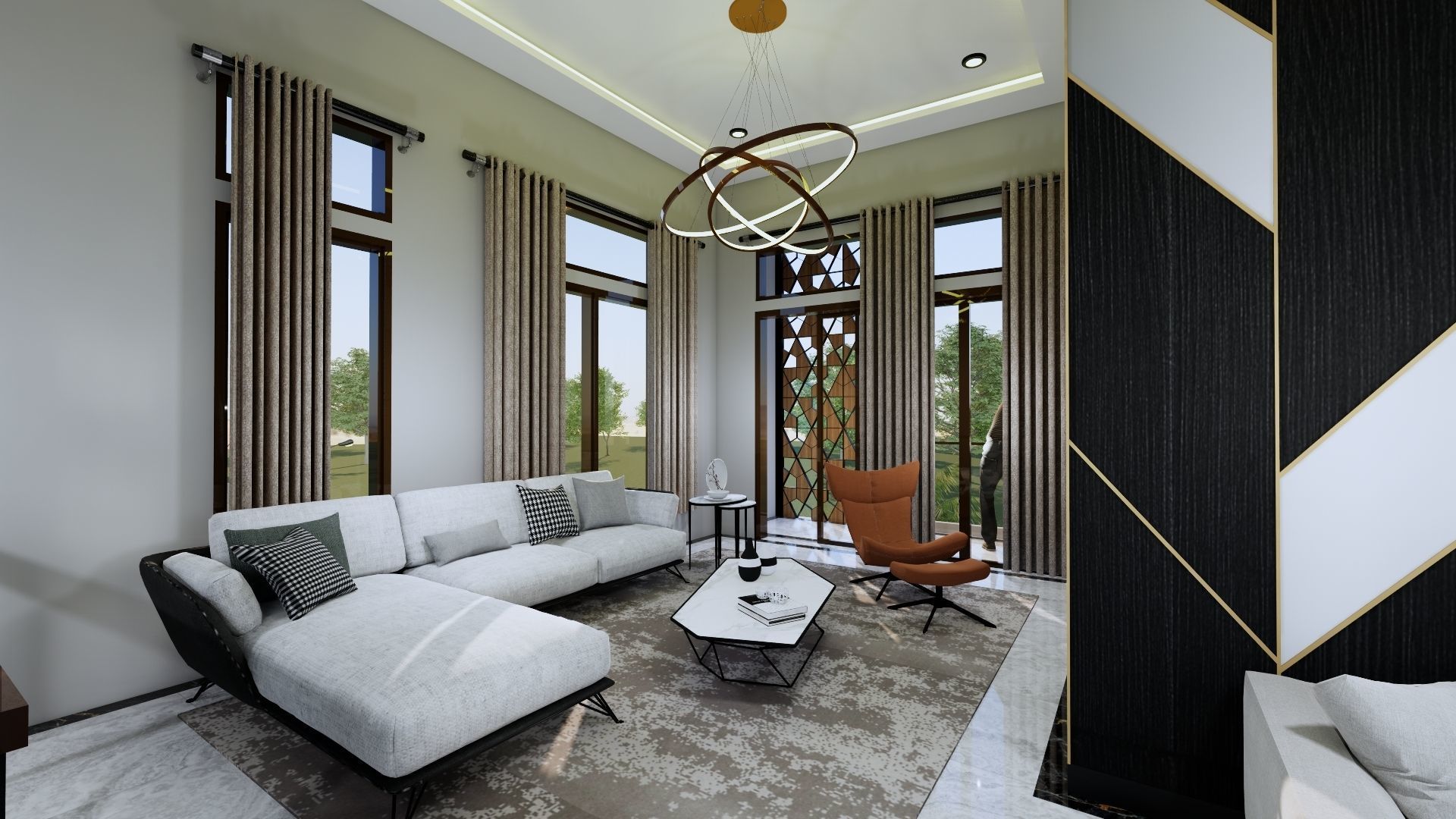 3D model 2 Floor Minimalist House Design Full Interior VR / AR / low ...