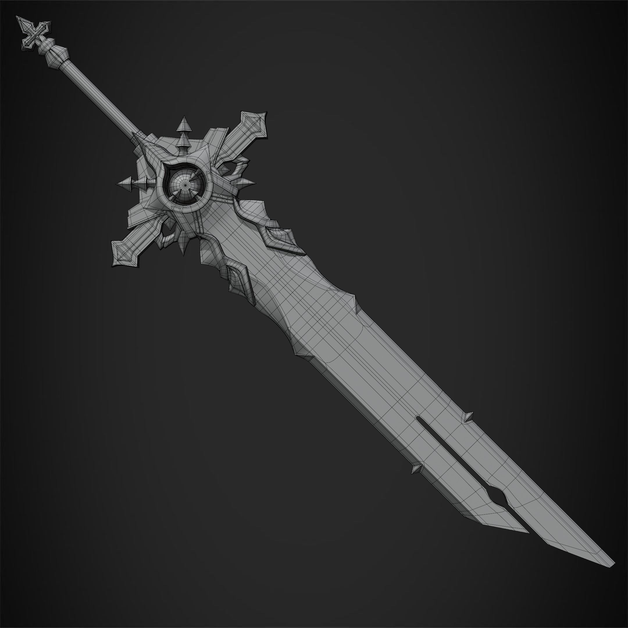 Genshin Impact Wolf Gravestone Sword for Cosplay 3D model 3D printable ...