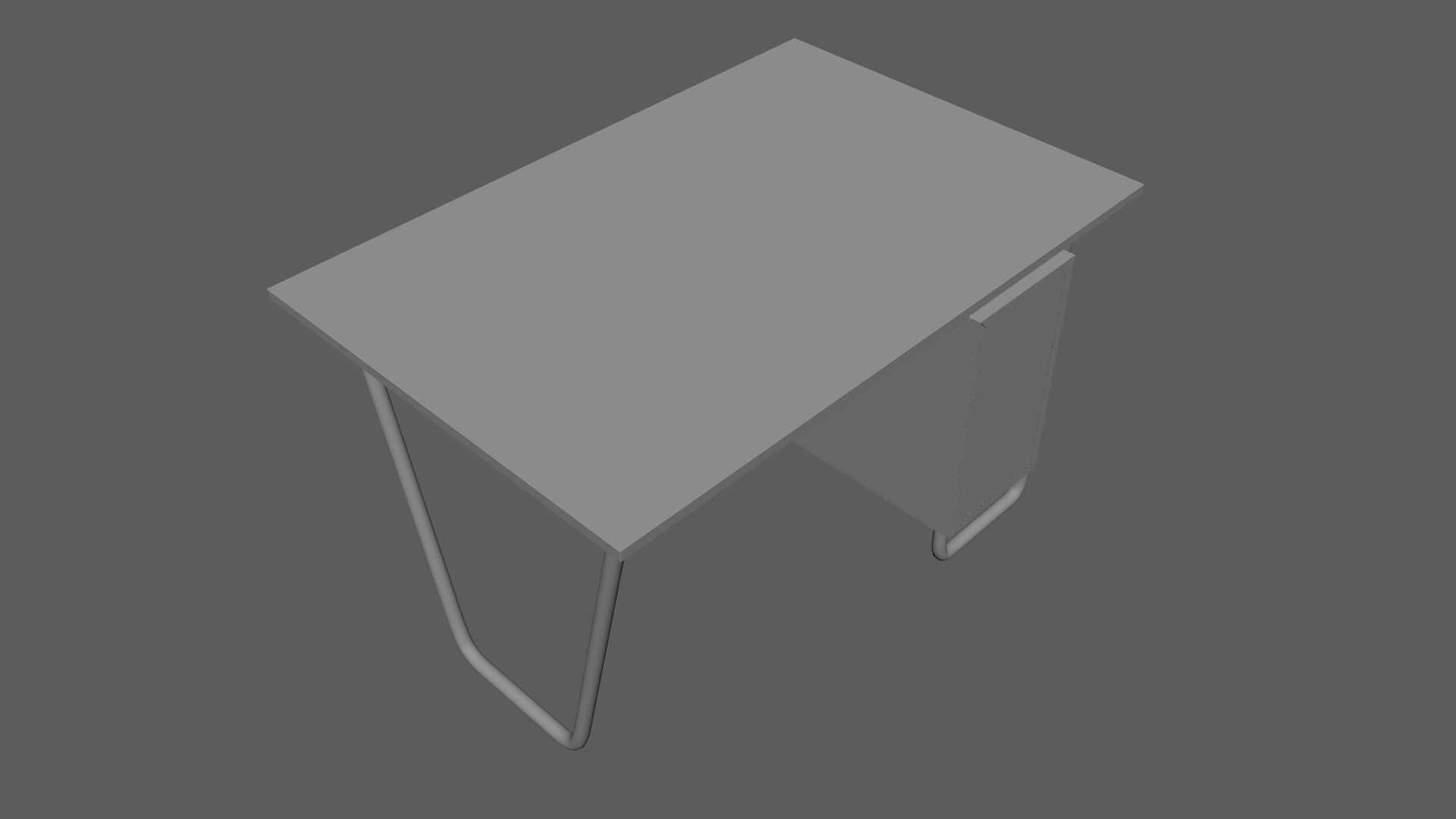 Czech Tubular Desk Working Desk Red V2 3D model | CGTrader