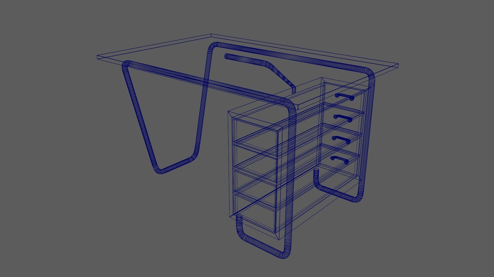 Czech Tubular Desk Working Desk Red V2 3D model | CGTrader