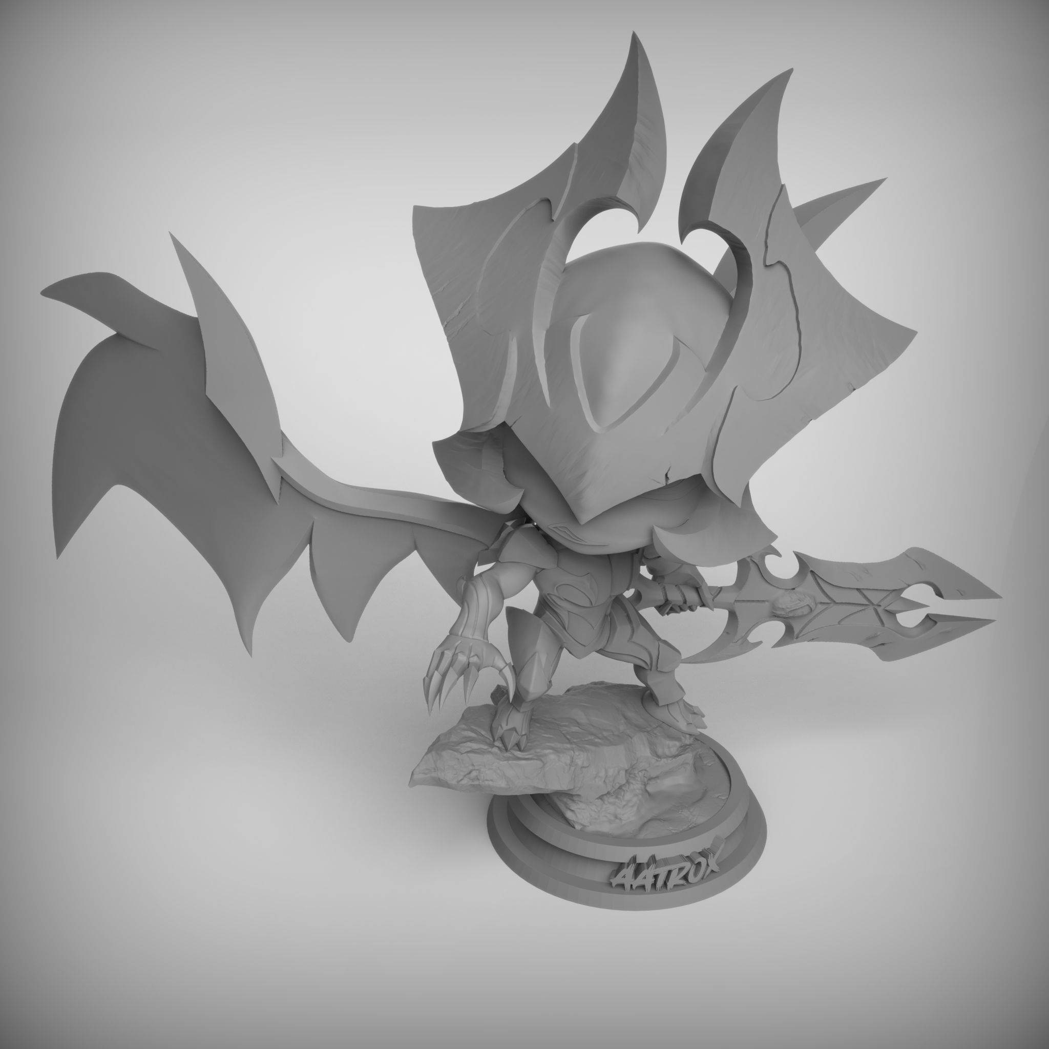 Aatrox chibi tft league of legends 3D model 3D printable | CGTrader