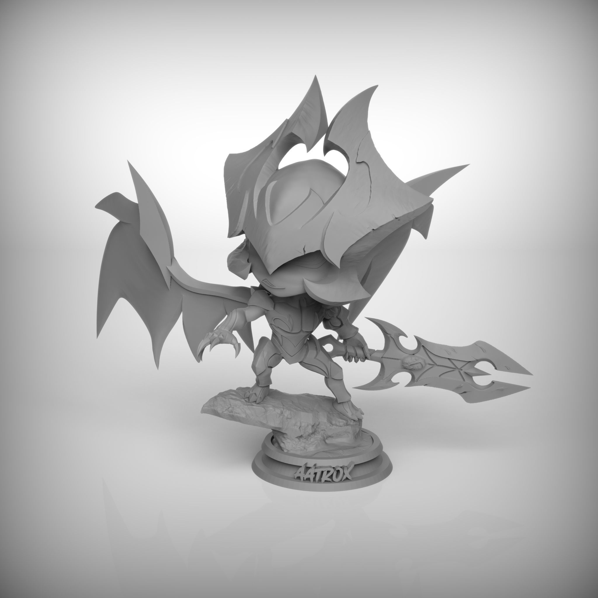 Aatrox chibi tft league of legends 3D model 3D printable | CGTrader