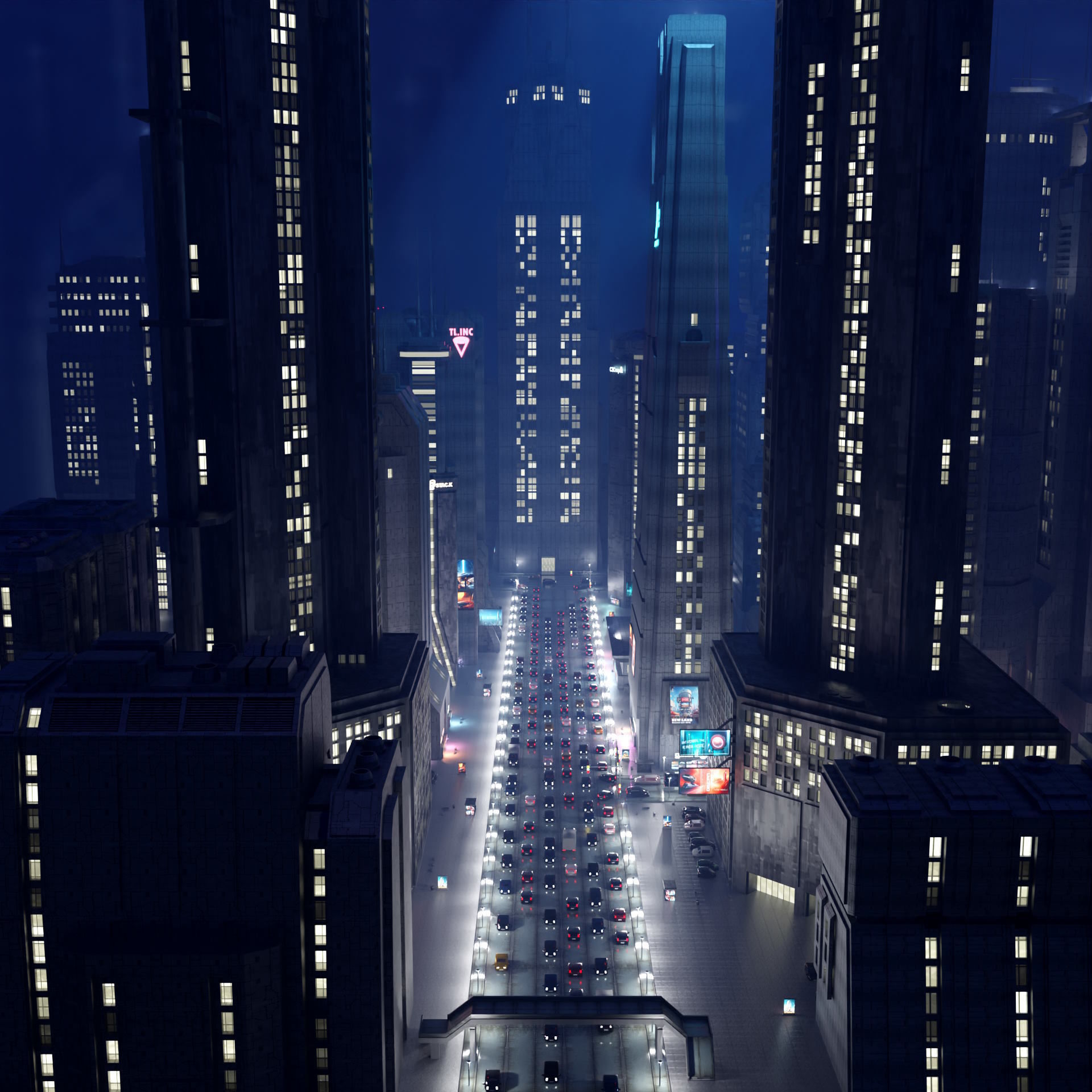 Cyberpunk City Scene - Blender - 50 Buildings with materials 3D model ...