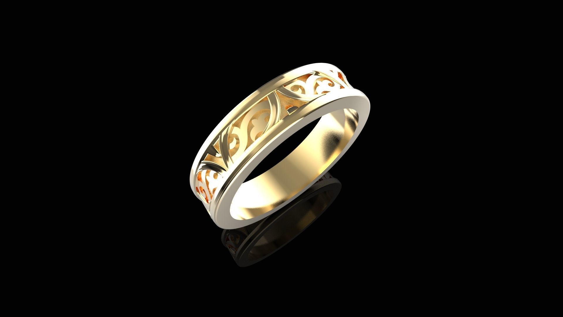 3D Model - Modern Gold Ring with Unique Pattern 3D model 3D printable ...