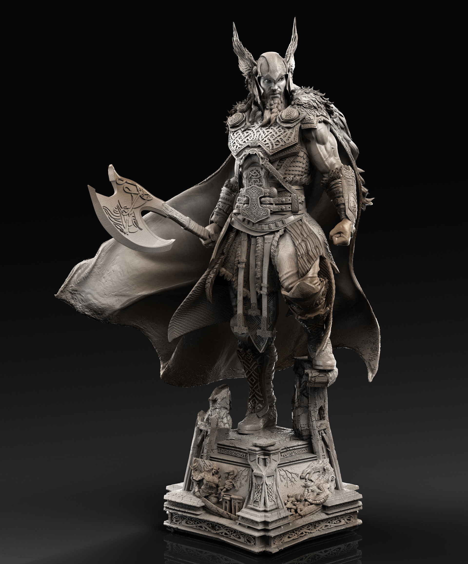 Thor GOD OF THUNDER Viking Celtic Warior 3D model 3D printable | CGTrader