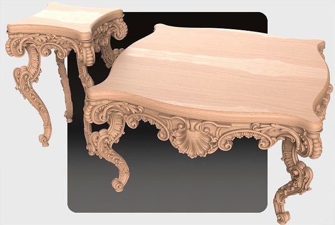 Carved tea table for CNC 04 3D model | CGTrader