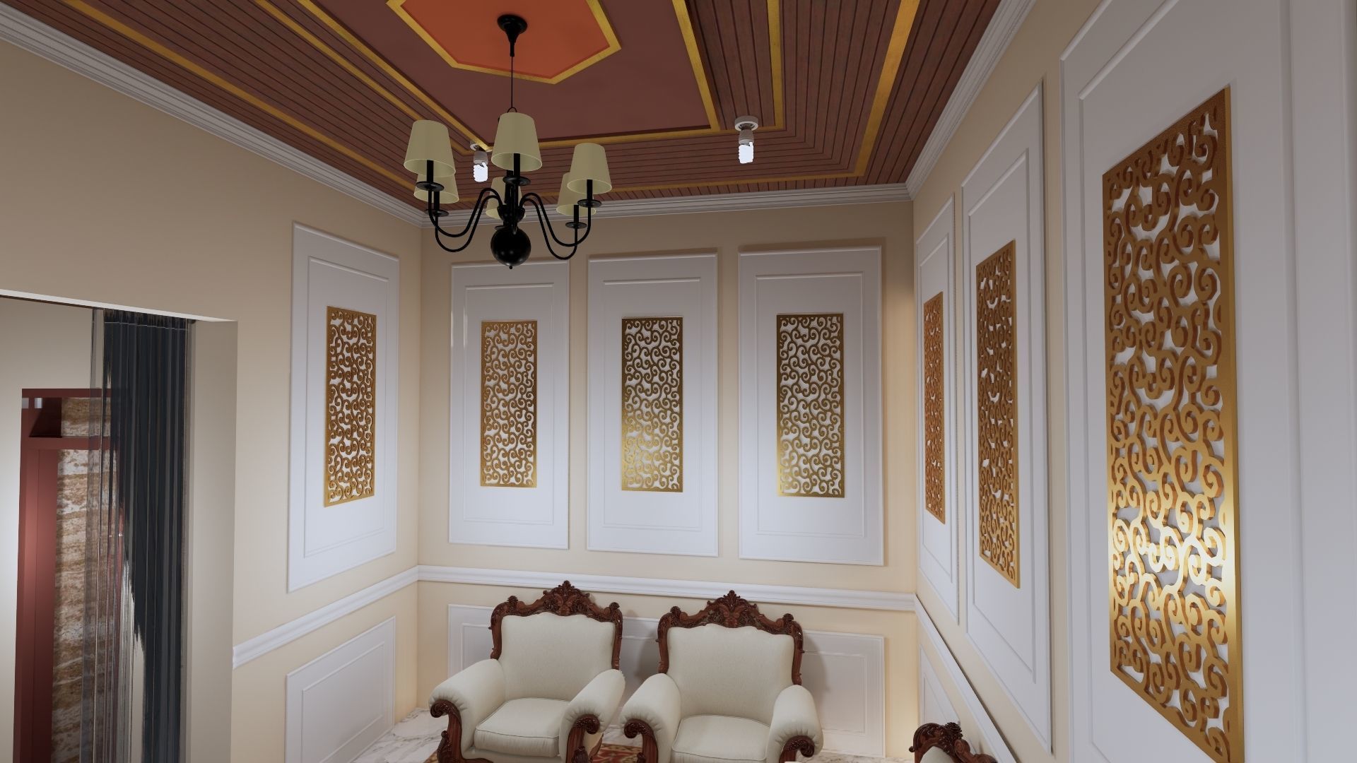 3D model 1 floor House Modern Design full interior ready enscape render ...