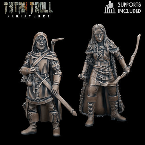 DnD Heroes - Human Fighters - Pre-Supported 3D model 3D printable ...
