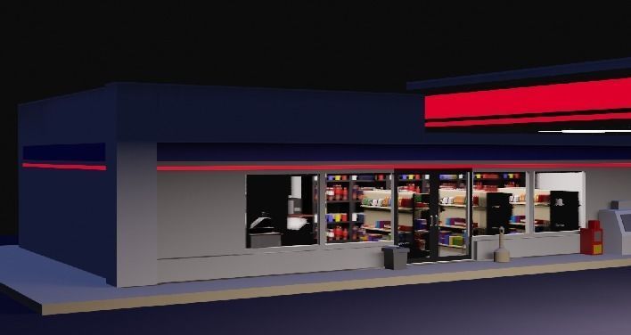 3D model Low-Poly Gas Station model VR / AR / low-poly | CGTrader