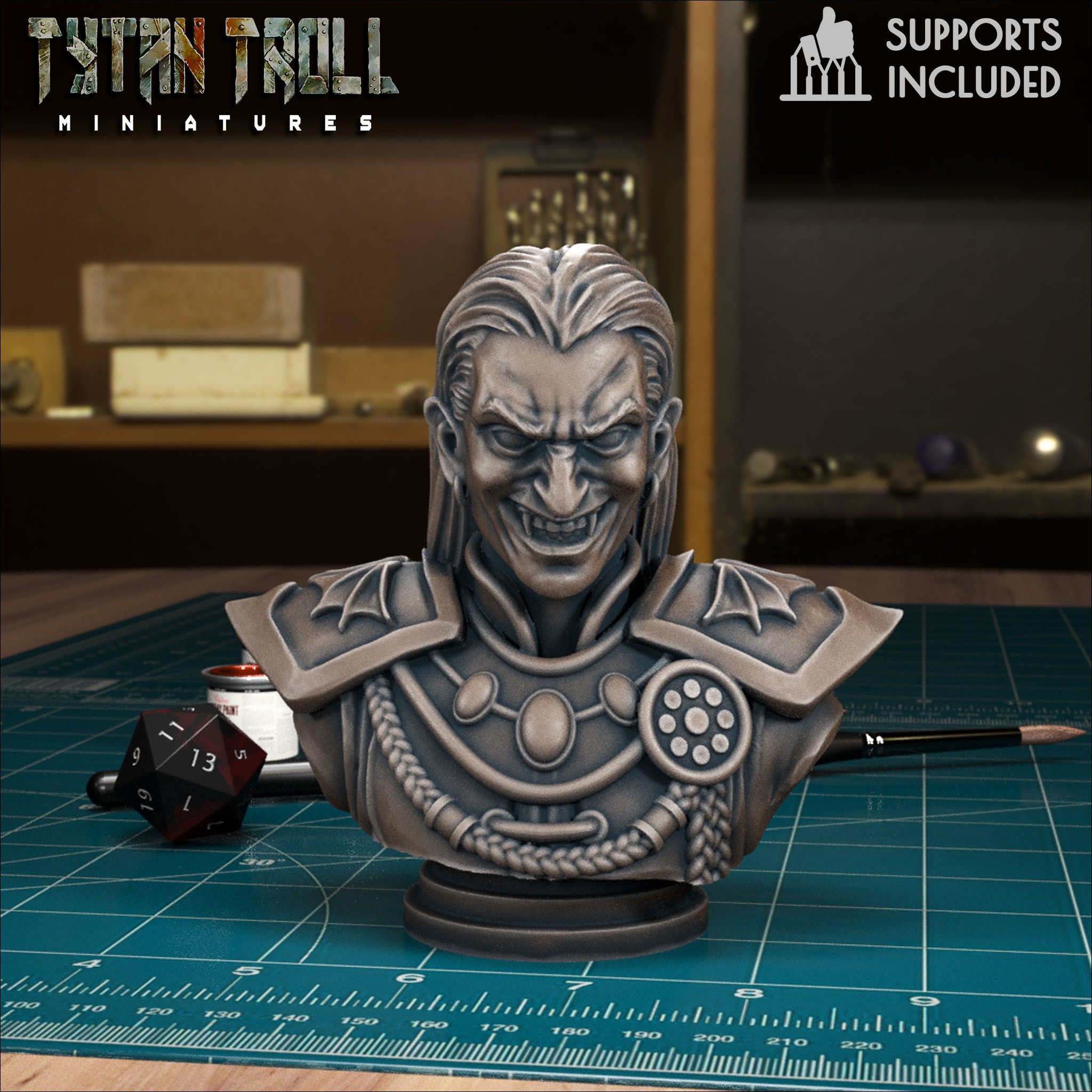 Curse of Strahd - Strahd Mini Bust Combo - Pre-Supported 3D model 3D ...