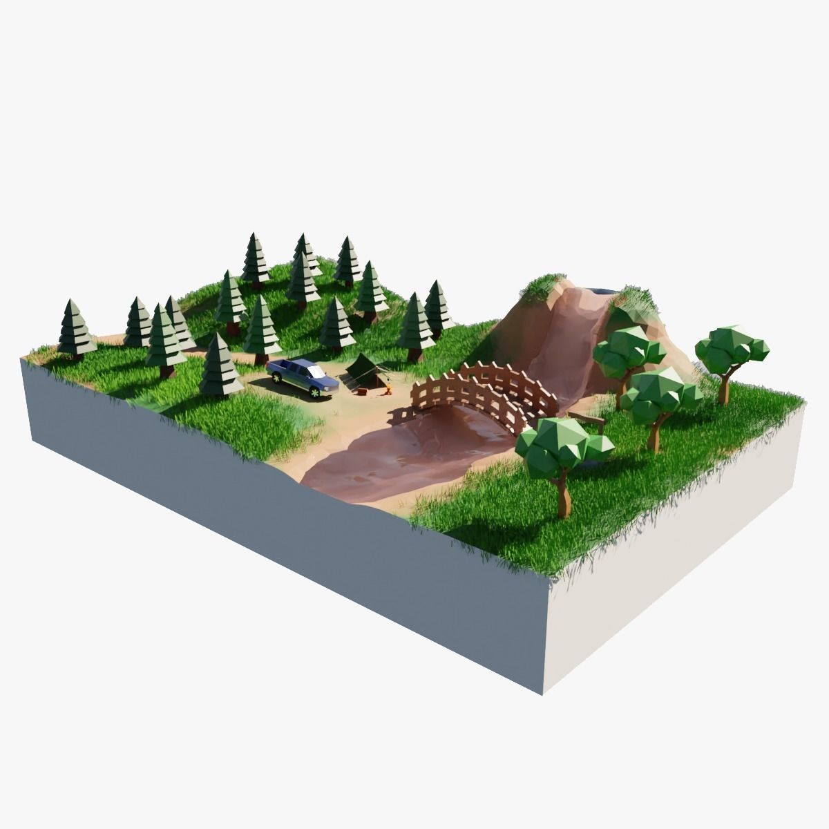 Low poly scene free VR / AR / low-poly 3D model animated | CGTrader