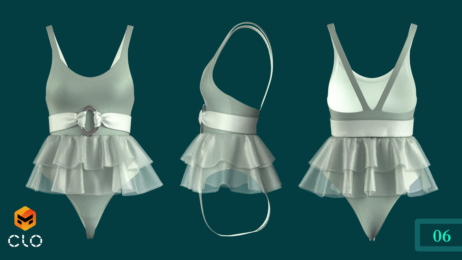 female swimsuit pack CLO3D MD PROJECTS and OBJ and FBX 3D model | CGTrader