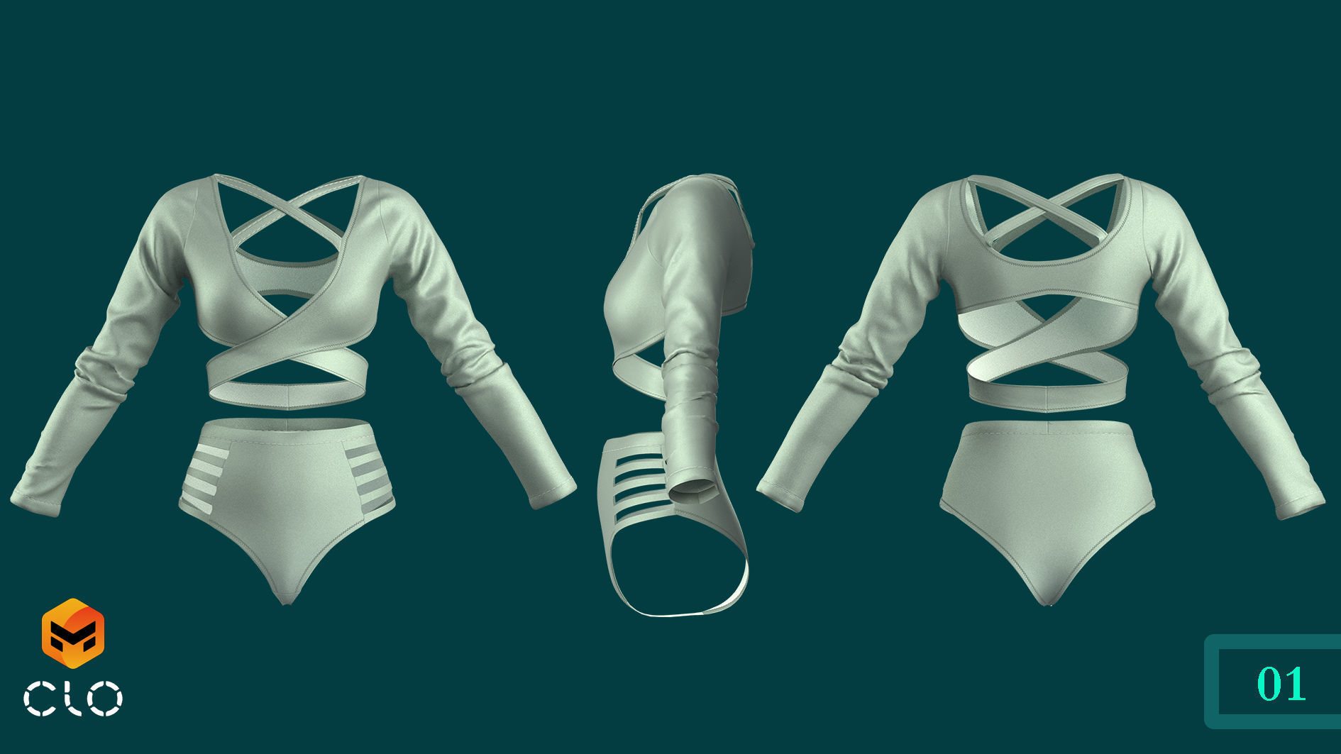 female swimsuit pack CLO3D MD PROJECTS and OBJ and FBX 3D model | CGTrader