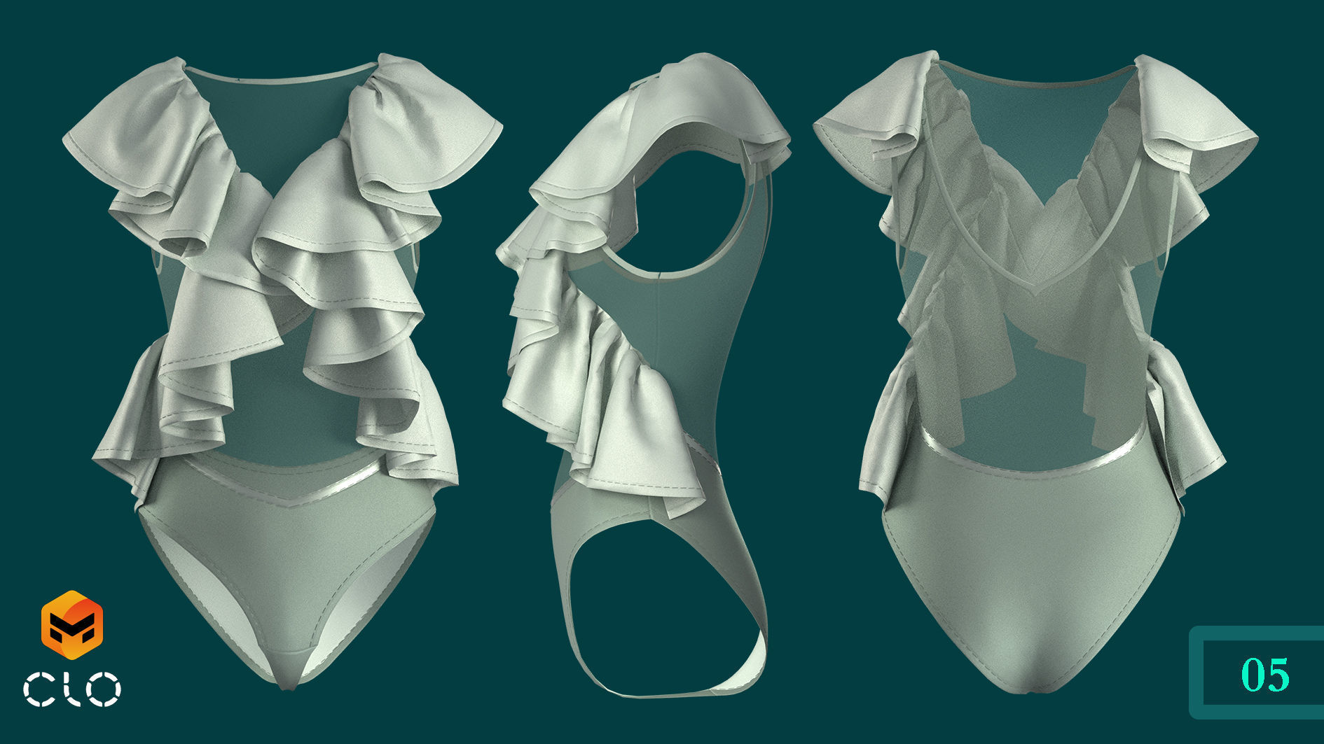 female swimsuit pack CLO3D MD PROJECTS and OBJ and FBX 3D model | CGTrader