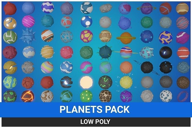 3D model LowPoly Planets Pack VR / AR / low-poly | CGTrader